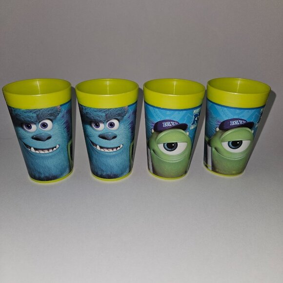 Disney | Kitchen | 4 Disney Pixar Small Plastic Cups Monsters Inc ...